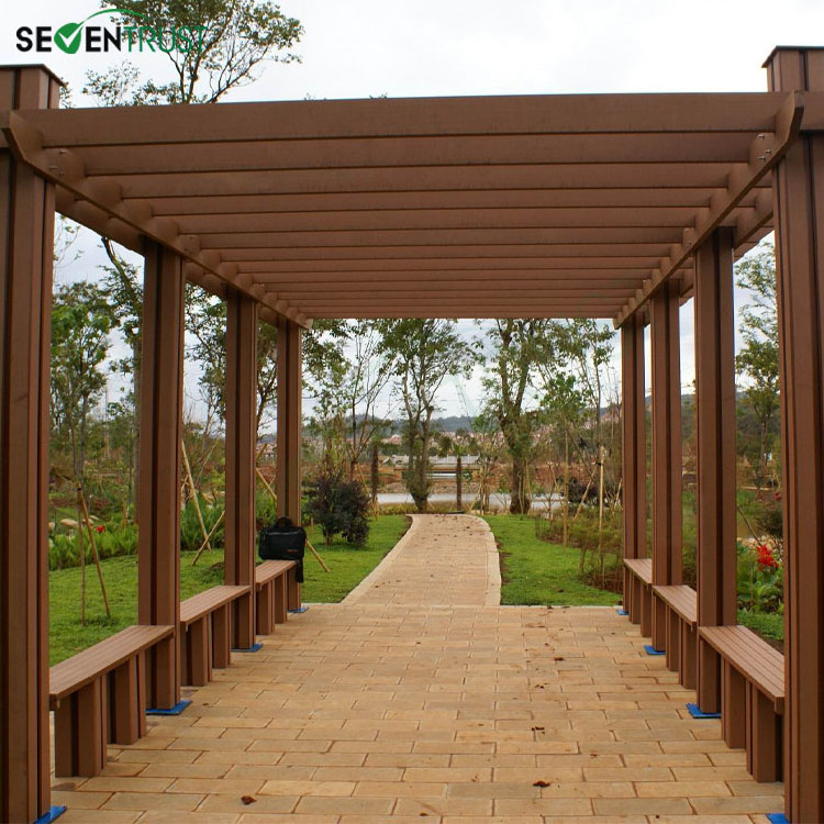 2023 Wooden feel WPC pergola beams arched pergola replacement canopy ...