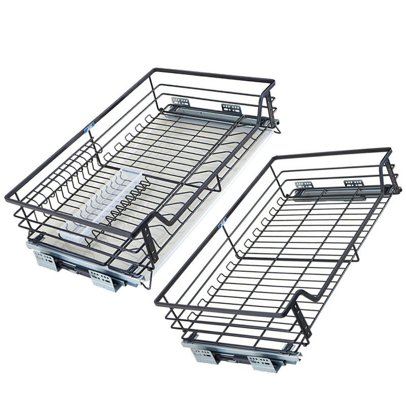 ANGMI kitchen cabinet base unit pantry pull out basket Wire Storage ...