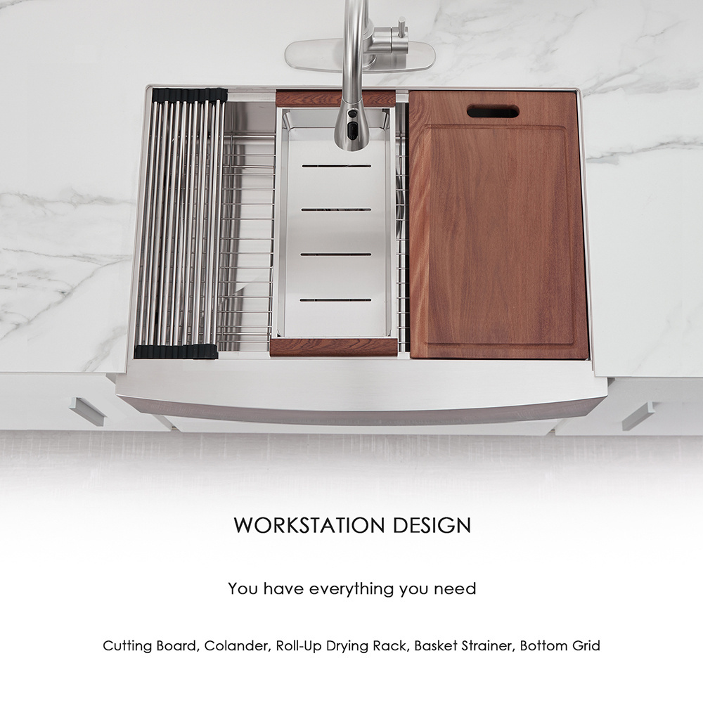 Aquacubic 33 inch UPC 304 Stainless Steel Handmade Apron Front ...