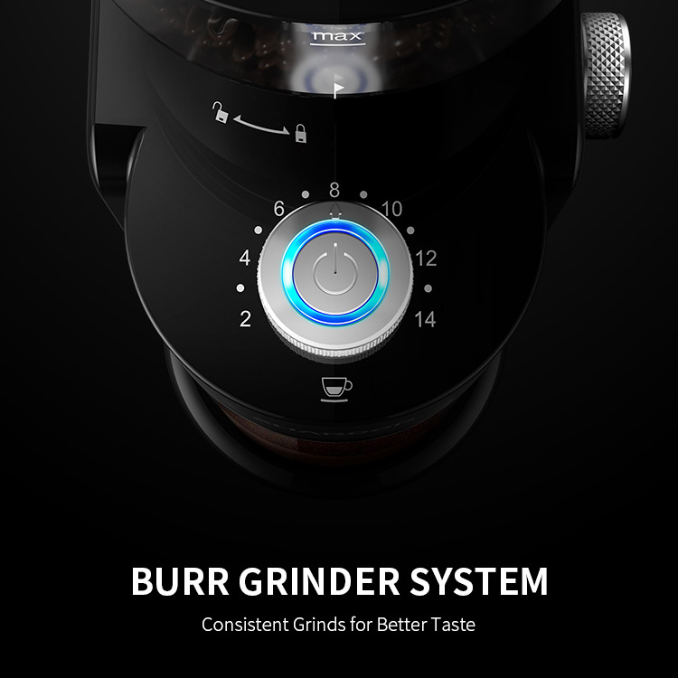 Small Grinding Coffee Grinder Burr 16 Adjustable Setting Espresso ...