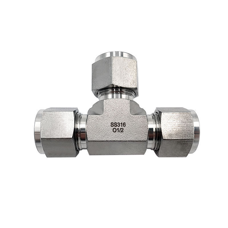 Instrument Double Ferrule Compression Connectors 1/16"~1" Stainless Steel 316 Swagelok Tube ...