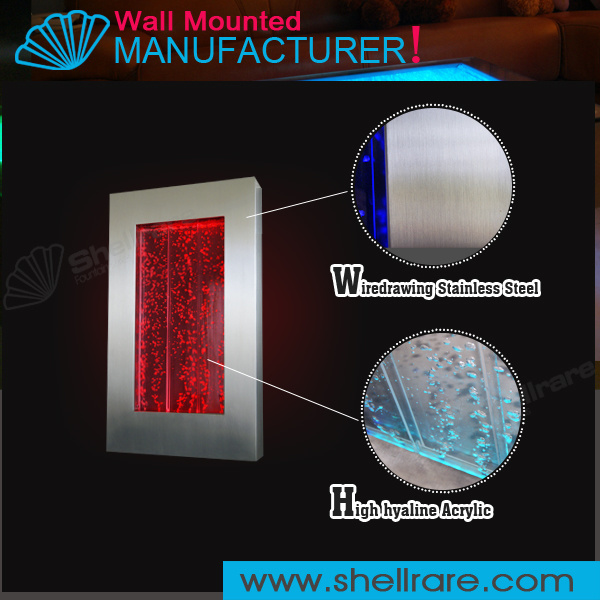 wall hanging mounted bubble water wall panel with changeable led light ...