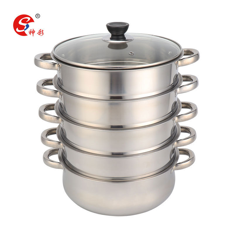 SS 410 Multi-layer Steamer Boiler Pot Large Capacity 5 Tier Stainless ...
