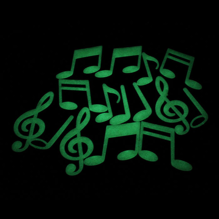 Music Notes Wall Stickers Luminous Fluorescent Wall Stickers bedroom ...