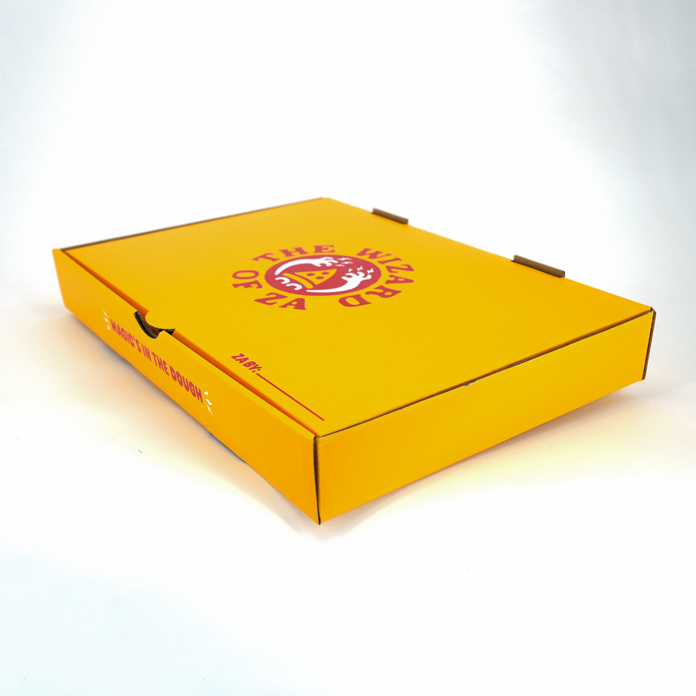 NEW Custom yellow color pizza box reusable corrugated paper pizza ...