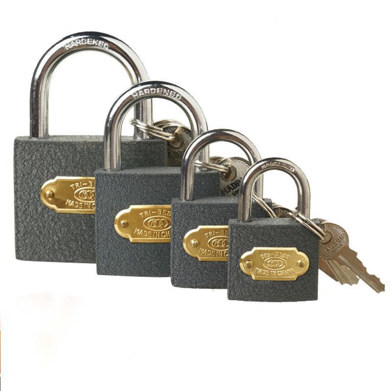 Top Security Hardened Solid Steel Padlock 32MM Grey Iron Pad Lock ...