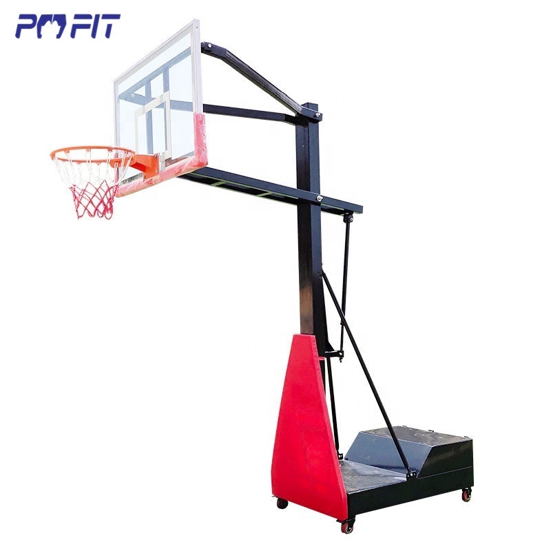 Adjustable movable Children & Adult basketball stand foldable hydraulic ...