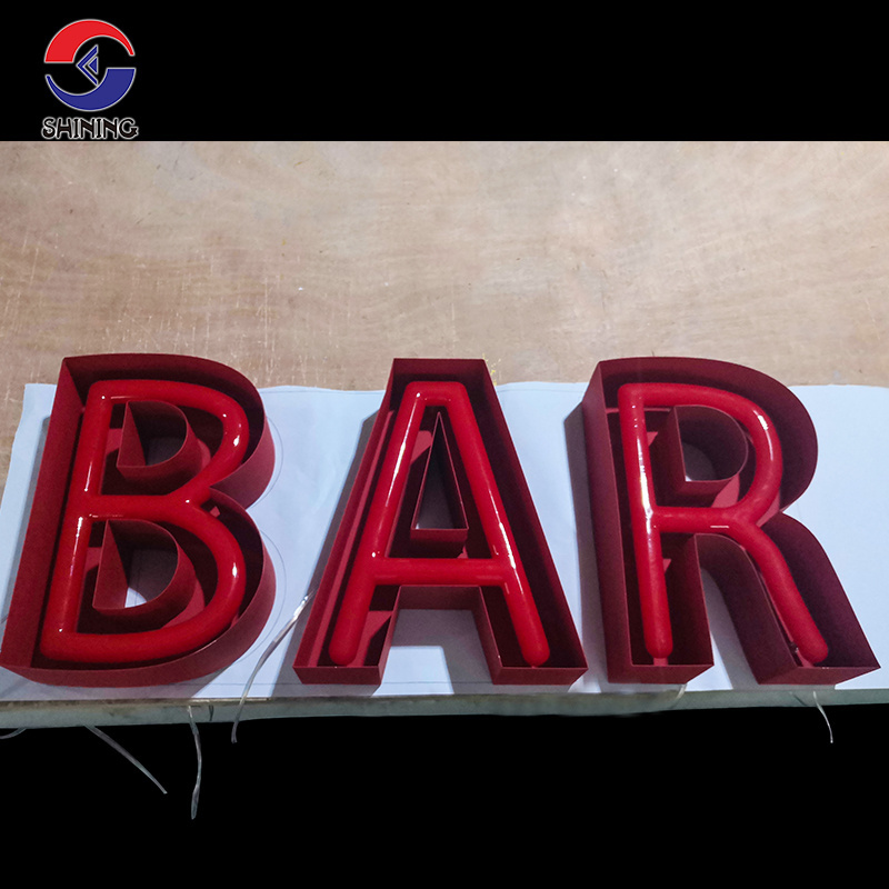 Custom business signs logo outdoor 3D logo shop name sign LED outdoor ...