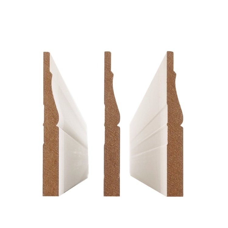 Modern Baseboard Moulding Water Proof Trim White Primed Wooden Skirting ...