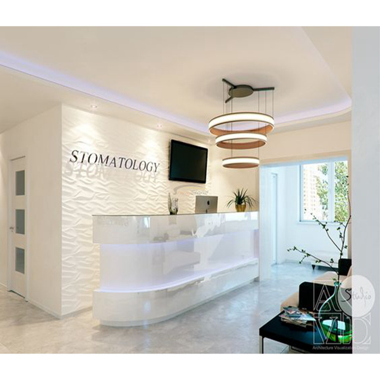 Contemporary hospital lab translucent stone reception desk for beauty ...