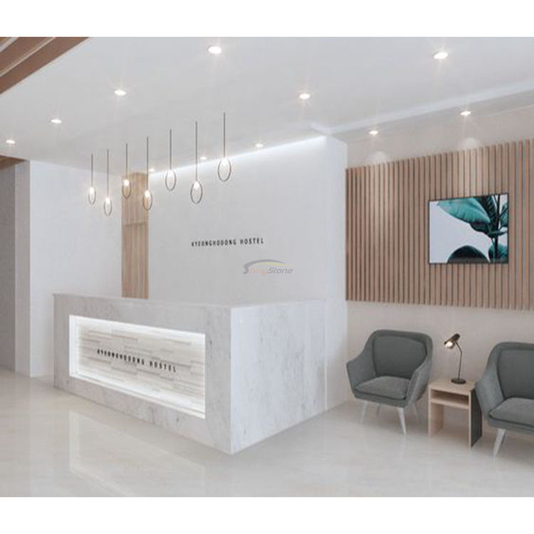 Contemporary hospital lab translucent stone reception desk for beauty ...