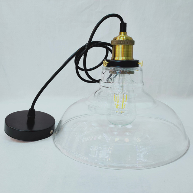 Glass Vintage Industrial Edison Bulb Ceiling Lamp Pendant Light Fixture ...