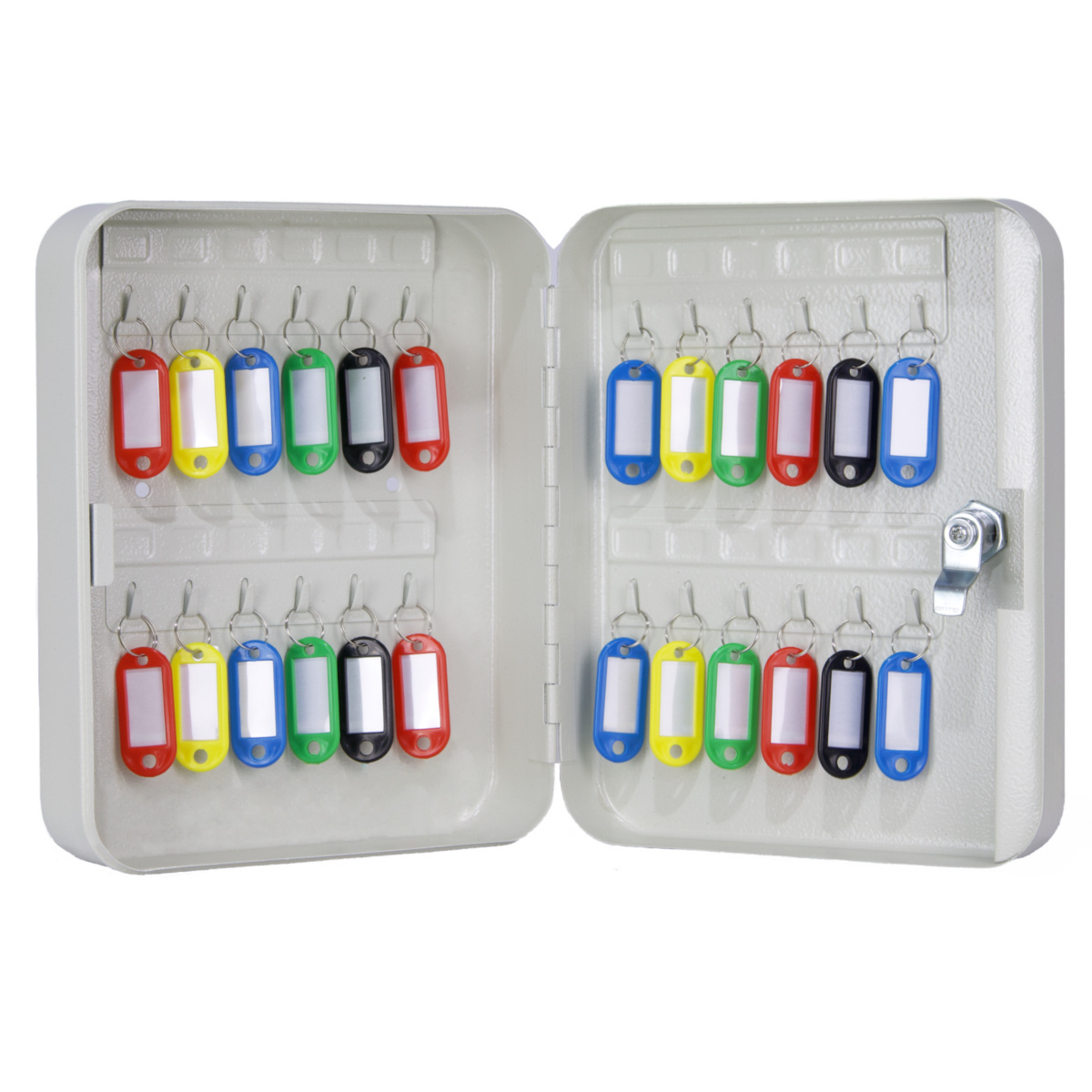 Key Lock Box Wall Mount Security Key Storage Box with 20 Key Hooks ...