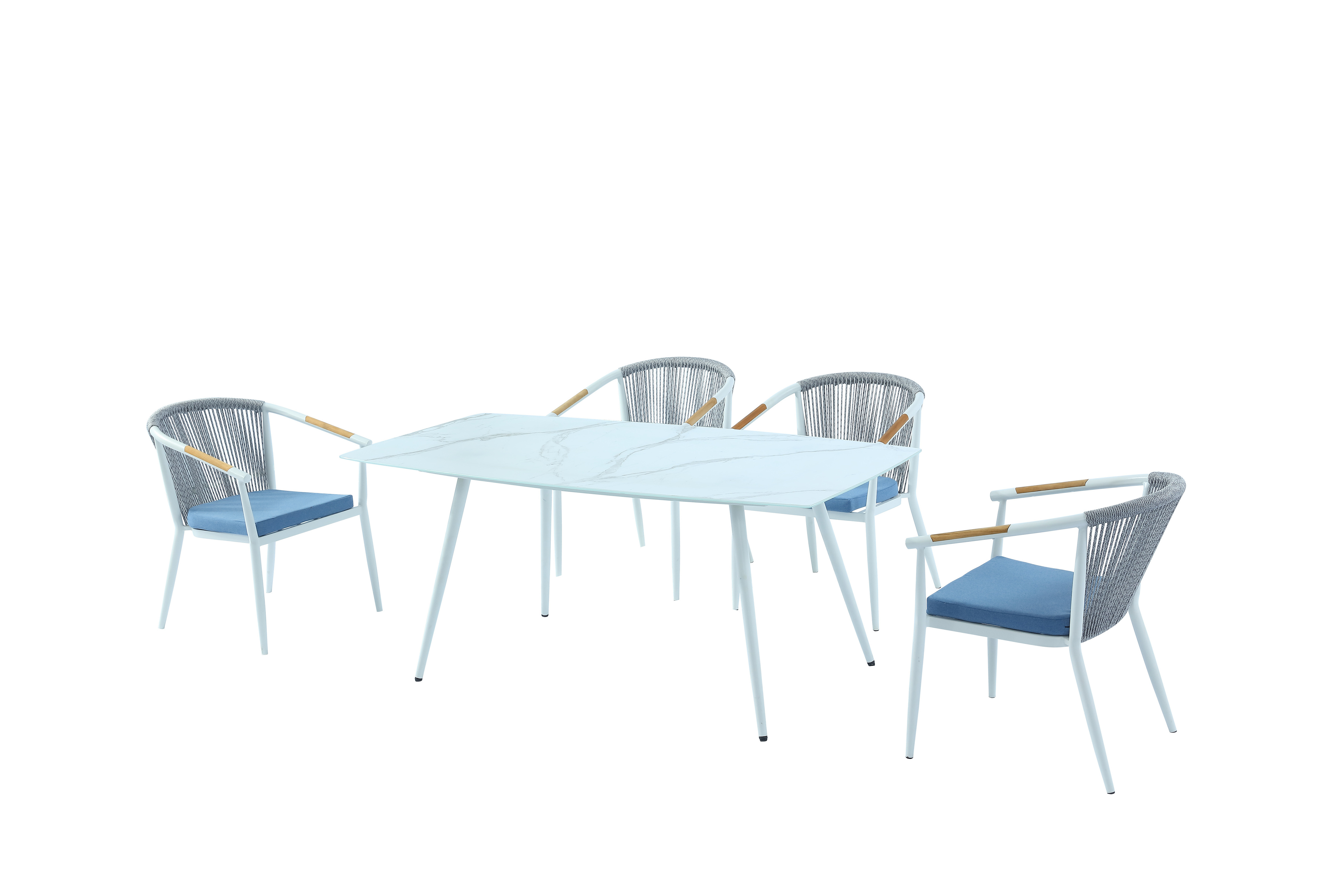 Outdoor 5pc Patio Outdoor Furniture Rattan Table And Chair Ottoman ...