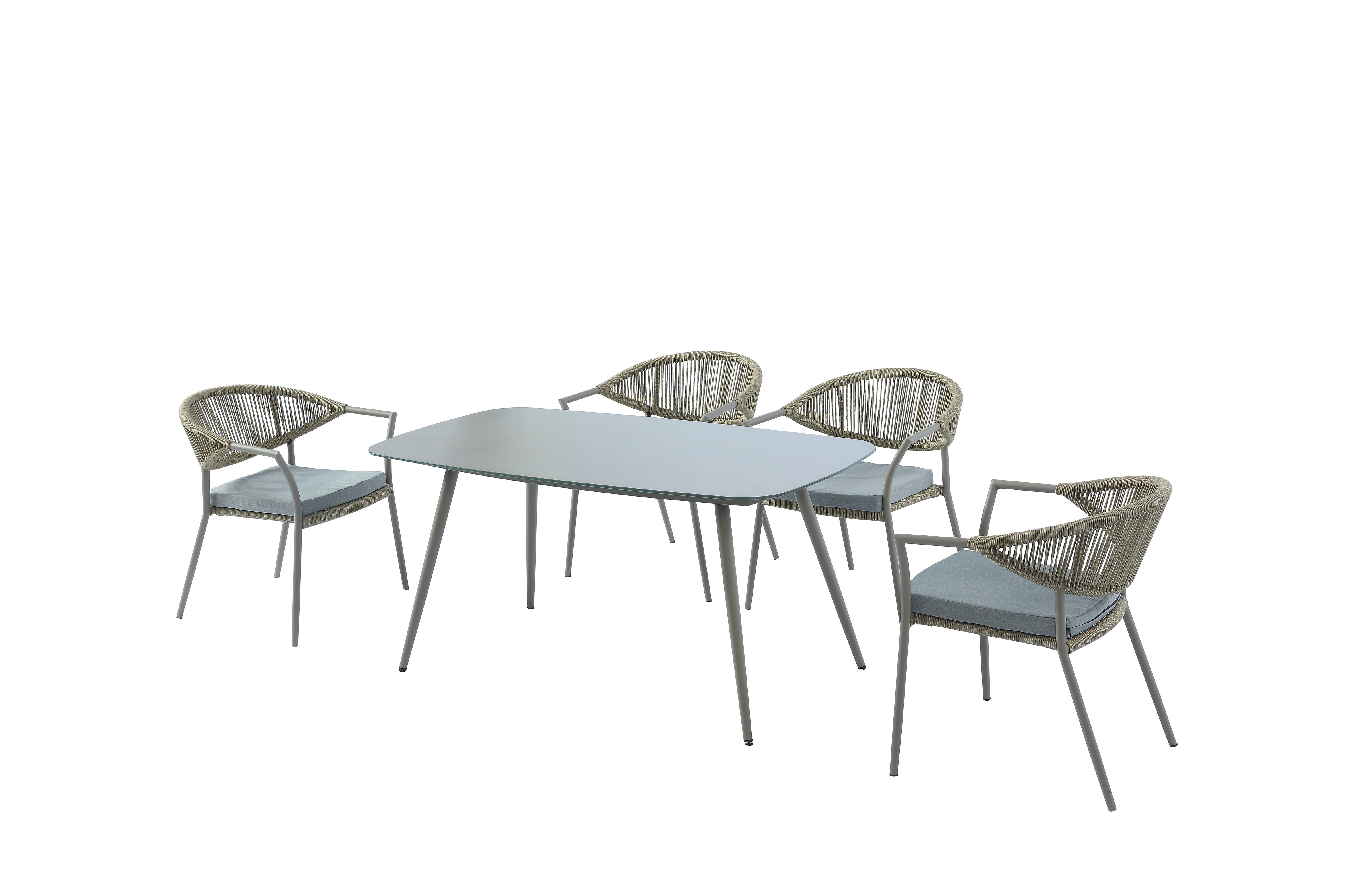 Outdoor 5pc Patio Outdoor Furniture Rattan Table And Chair Ottoman ...