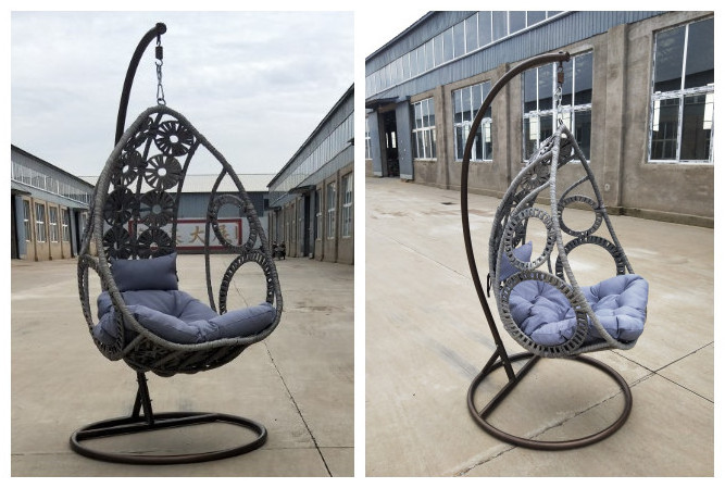 Outdoor Patio All weather Wicker Stationary Egg Chair With Storage Sunbrella Cushions BestSuppliers