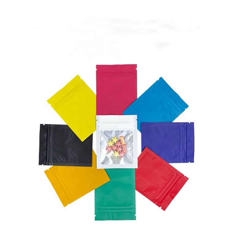 Sachet glossy foil plastic paper small zip bag customized logo food ...