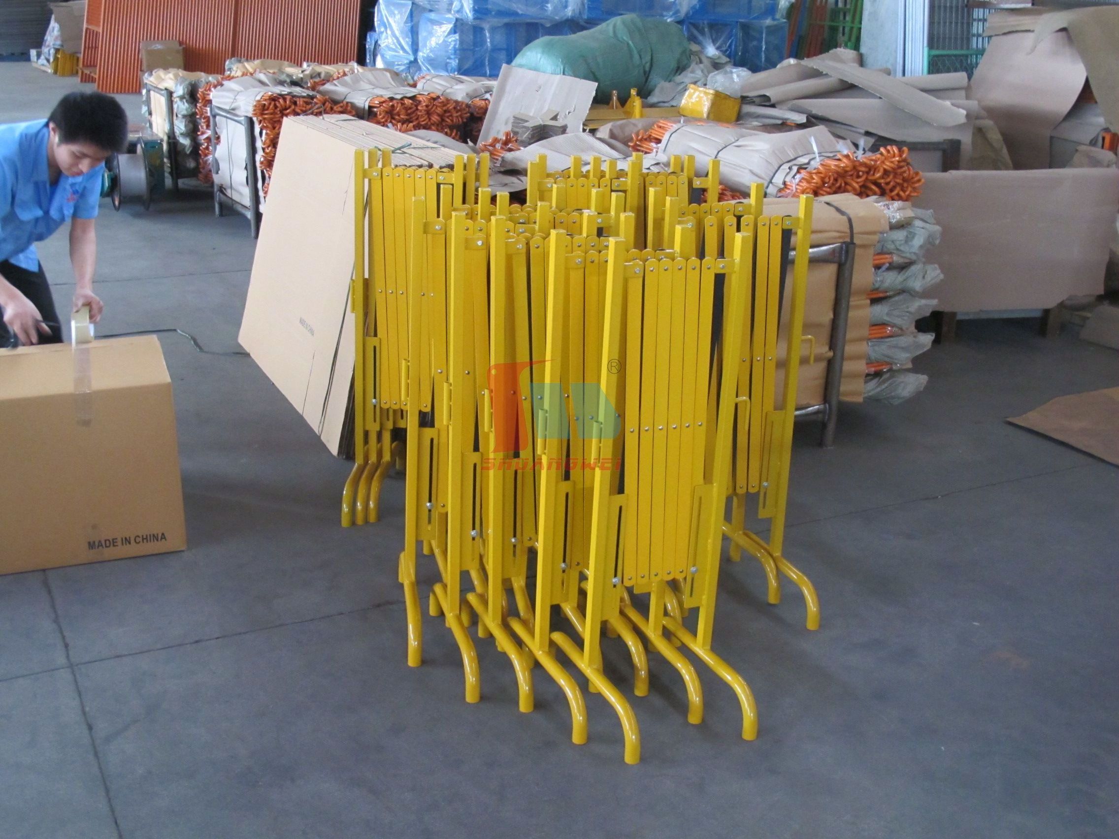 Steel Retractable Safety Door Traffic Sliding Folding Fence Security ...