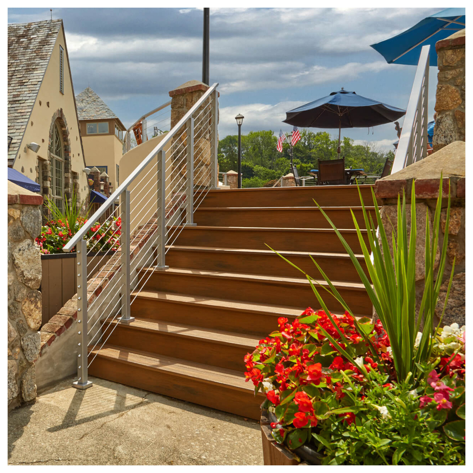 Low maintenance stair cable railing stainless steel wire cable railing ...