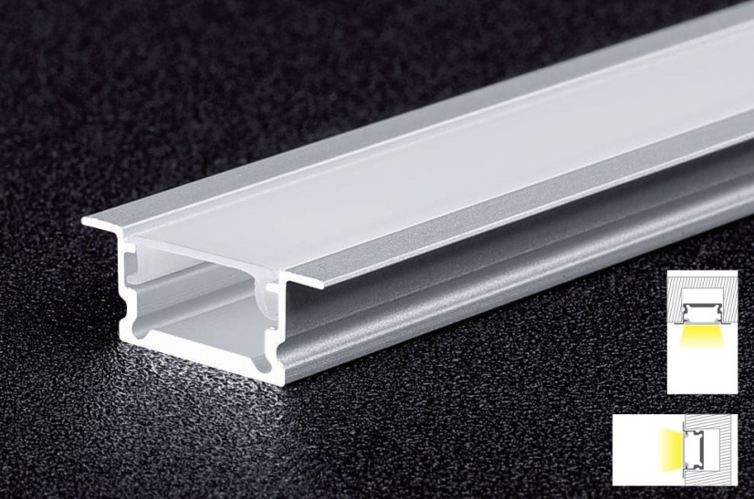 Recessed LED Strip Channel , 19.2X7 MM Aluminum Low Profile for ...