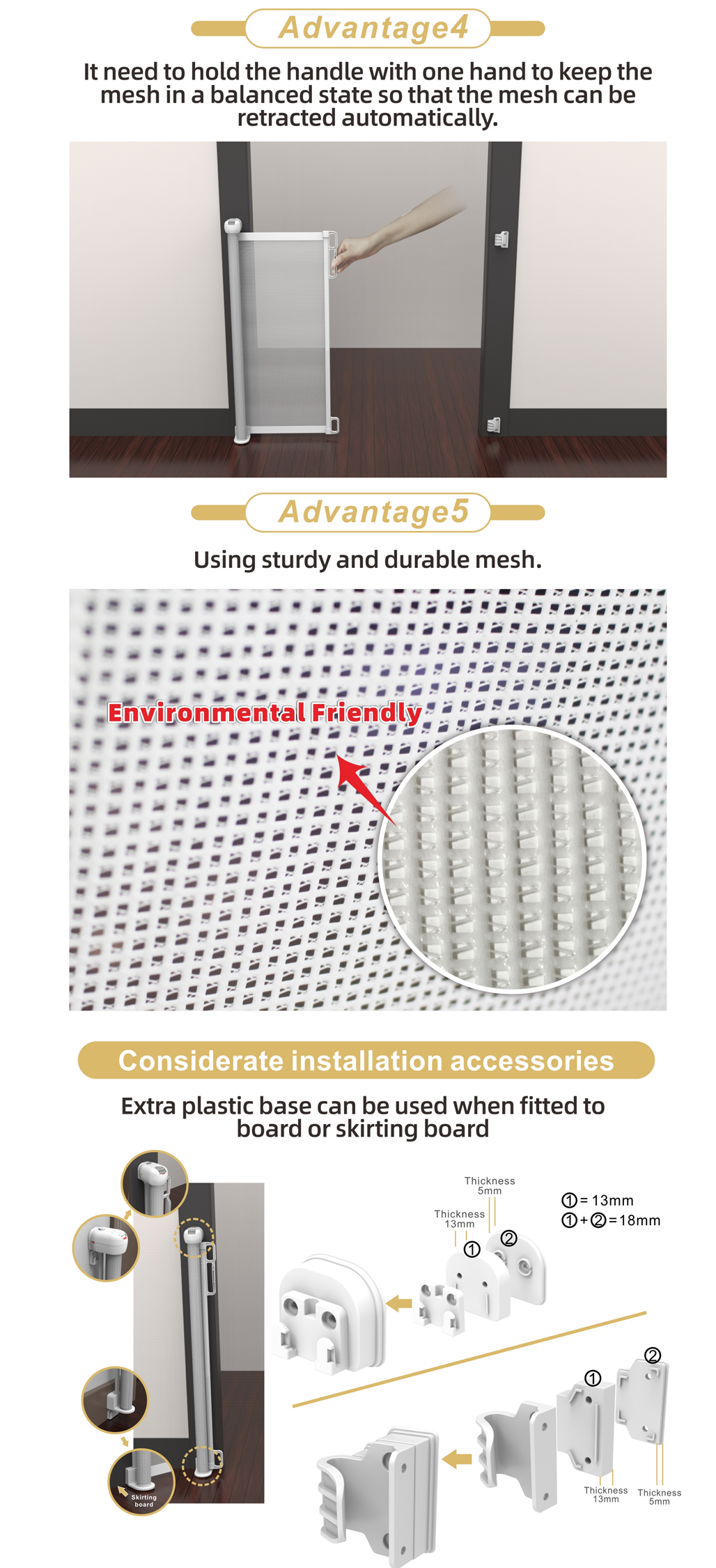 Baby products retractable walk through baby gates safety gate for ...