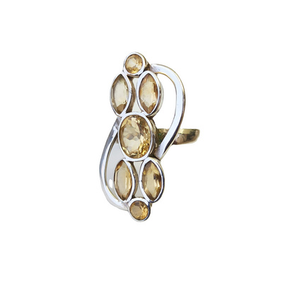 Designer Cocktail Citrine Ring 925 Sterling Silver Gemstone Jewelry Wholesale Supply BestSuppliers