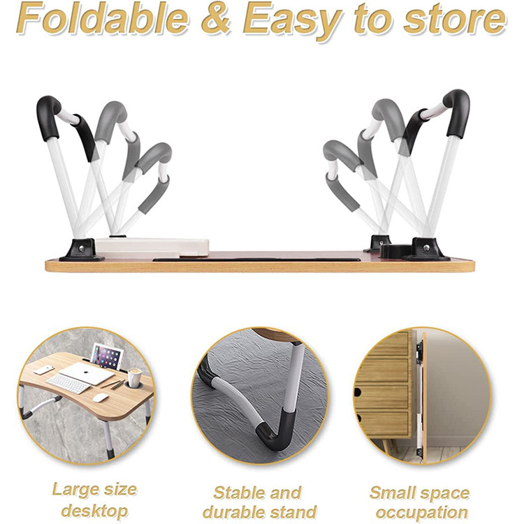 Home Working Folding Breakfast Portable Lap Standing Wooden Foldable ...