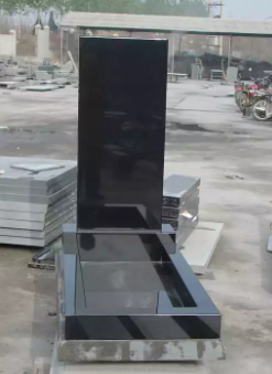 Funeral Carved Granite Headstones Monuments Black marble slab European ...