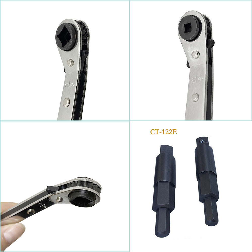 Valve Core Remover Installer Tool & HVAC Service Wrench Set with Hex ...
