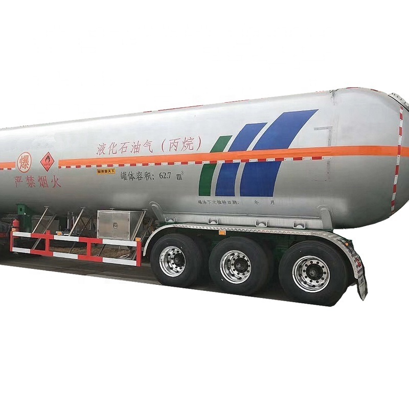 3 axles LPG gas tank propane transport road tanker semi trailer truck ...
