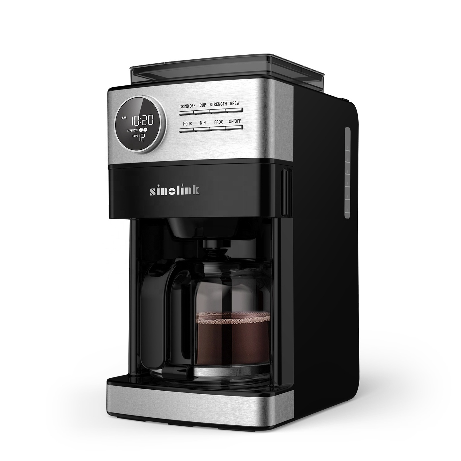 12 cup Automatic Grind and Brew Programmable Drip coffee maker ...