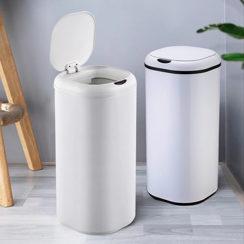 Indoor hotel office smart automatic trash can battery powered sensor ...