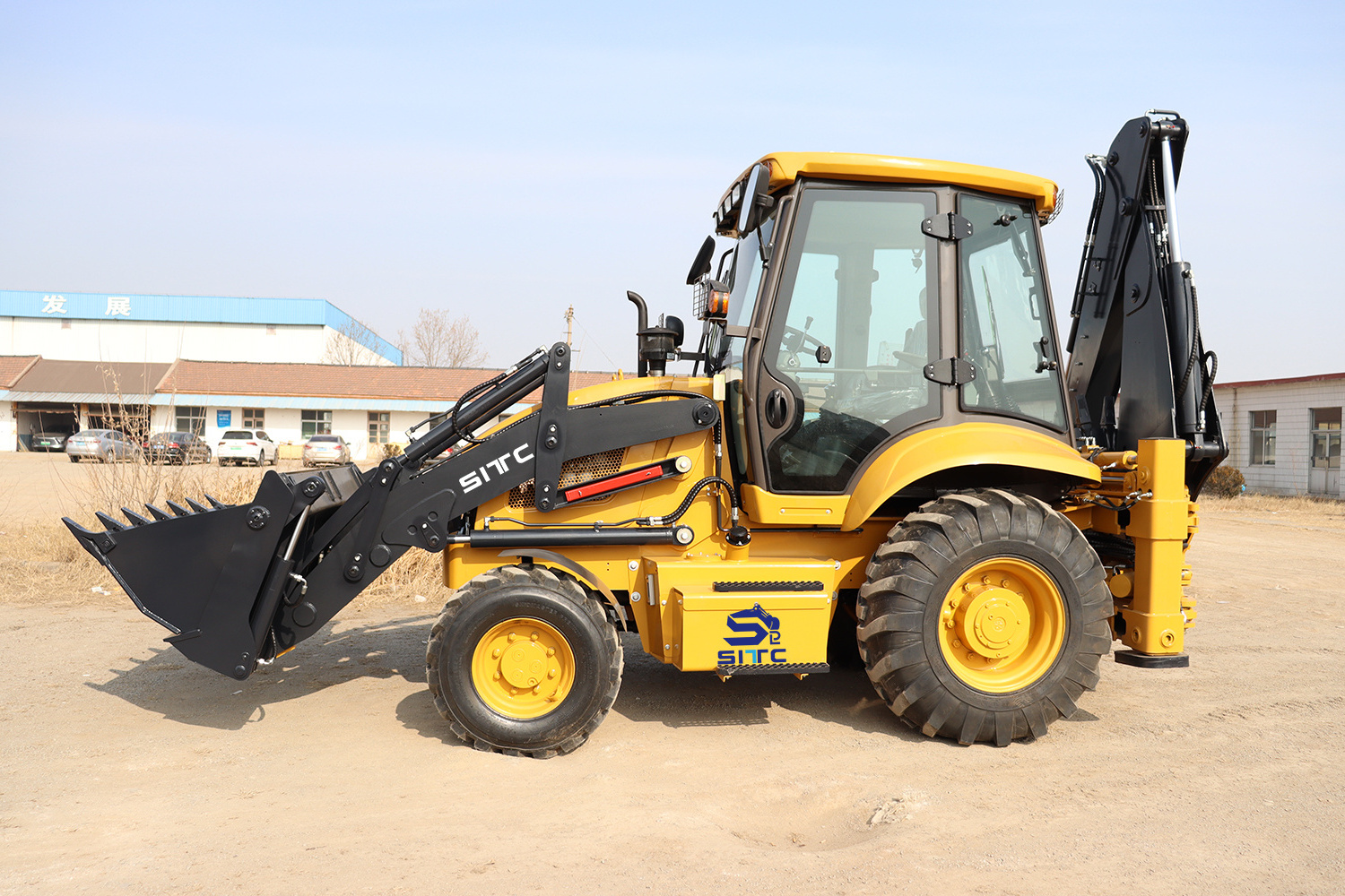 Compact tractor with loader and backhoe Wheel Mini 4x4 Tractor ...