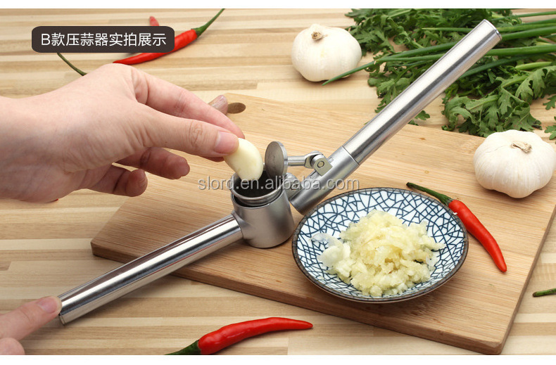 Kitchen Stainless Steel Garlic Press Crusher Home Cooking Vegetables Ginger Squeezer Masher Handheld Ginger Garlic Mincer Tools BestSuppliers