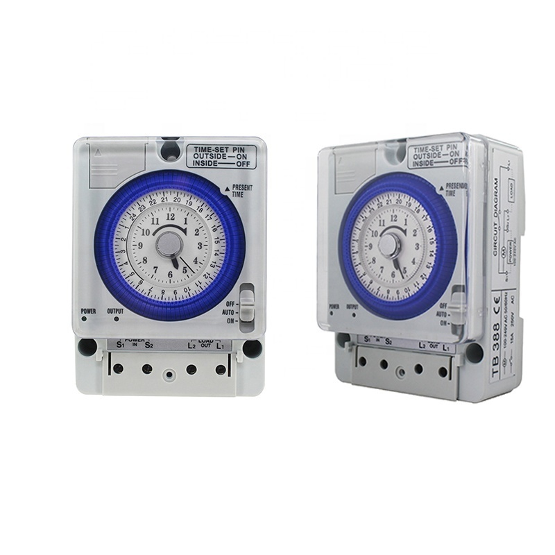 SLYB In Stock TB388 AC 220V 16A Electric Controller 24 Hour Mechanical Time Switch Analog Timer ...
