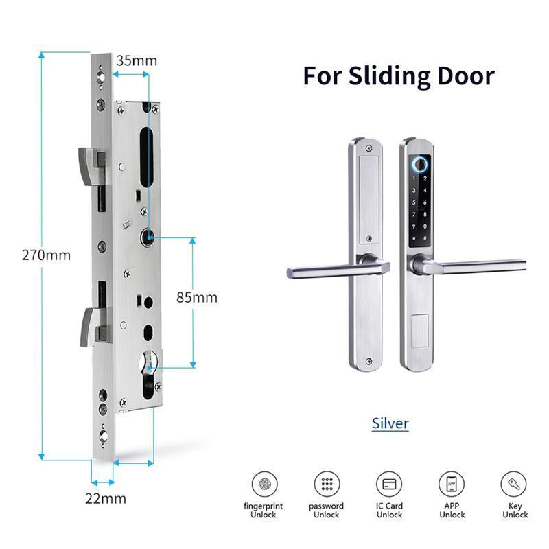 Smartek TTlock APP Smart Aluminum Door Lock Sliding Handle Digital ...