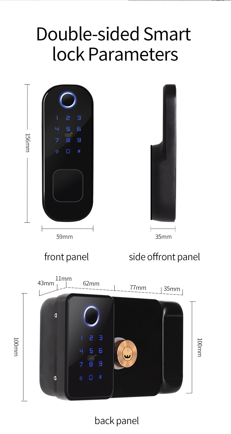 Smartek factory waterproof gate outdoor double sided fingerprint door ...