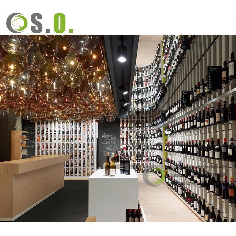 Retail Wine Shop Interior Design Decoration Custom Shop Wooden Metal ...