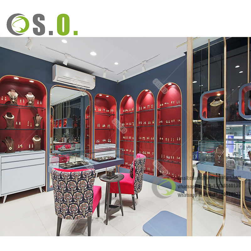 high end luxury golden jewelry shop glass display cabinet showcase jewellery shop counter for sale BestSuppliers