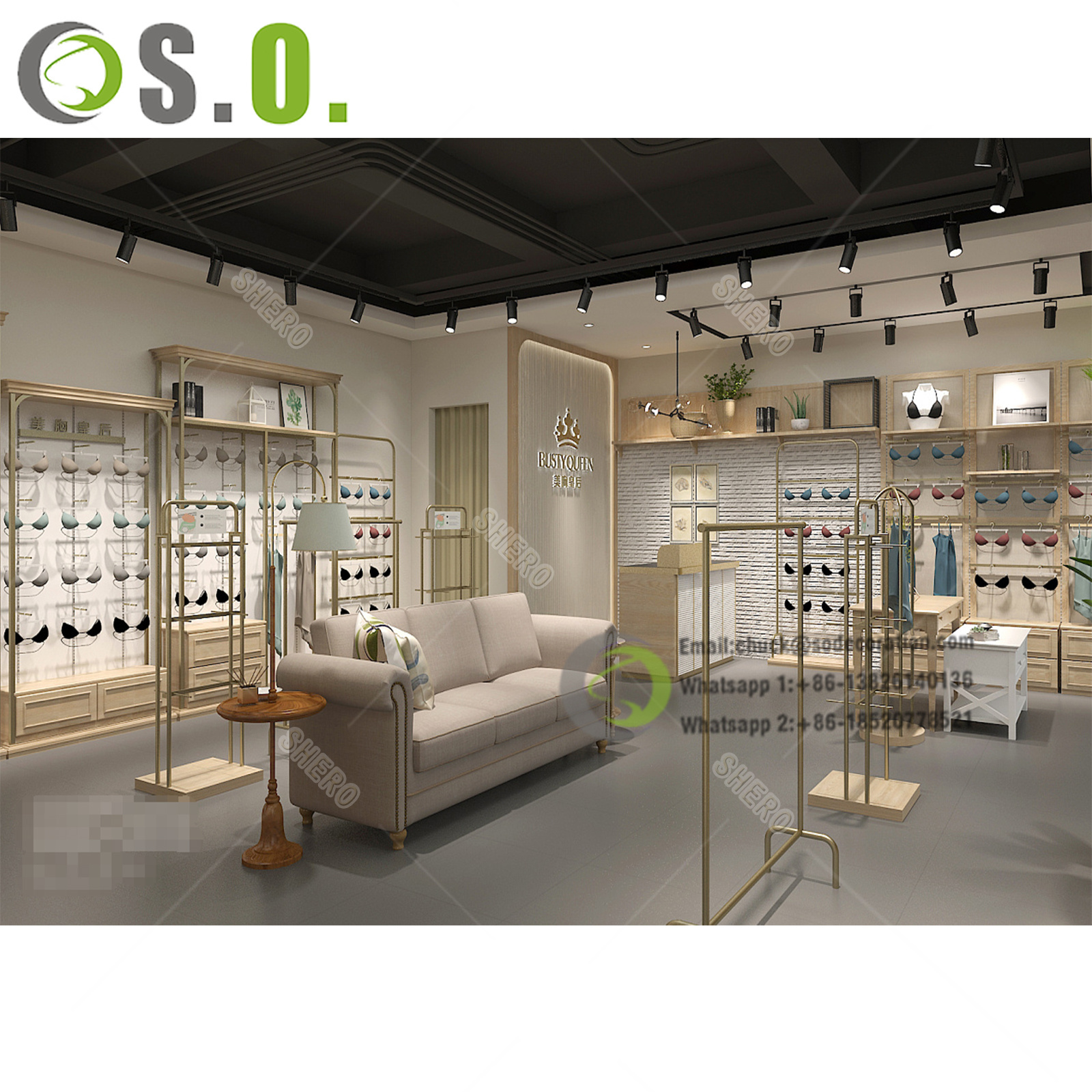 High End Italian Luxury Design Retail Store Lingerie Display Shelf Girl ...