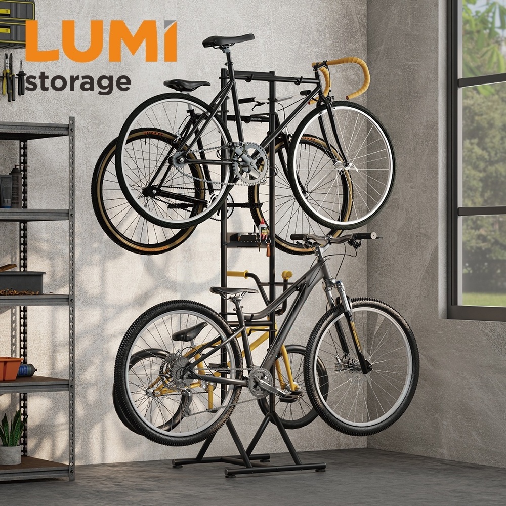 LBS-02 4 Bike Rack Garage Storage Gravity Floor Bike Stand Adjustable ...