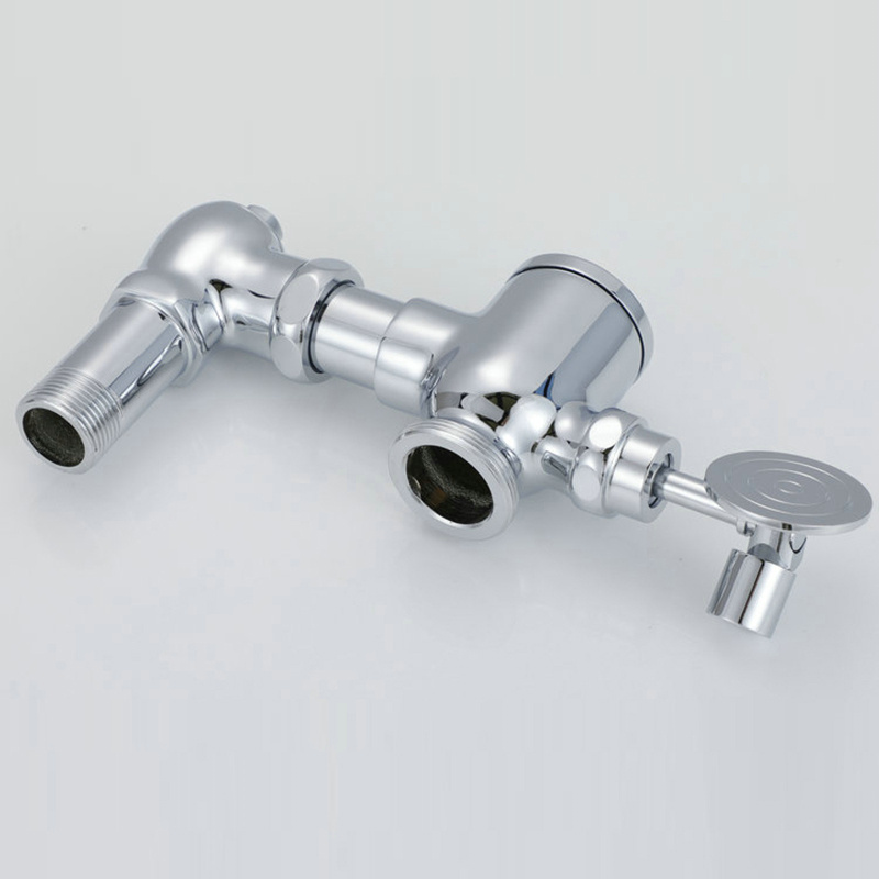 SPRING SUMMER Brass Hand Press Time Delay Toilet Flush Valve WC Commode ...