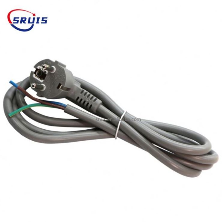 Male To Female 1M 3 Pin Plug Power Schuko Extension Cord Rubber Cable ...