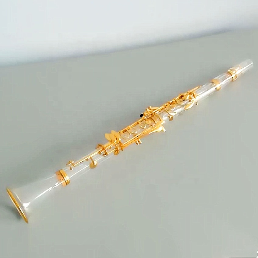 Music instrument gold plated key Bb Glass Fiber transparent clarinet ...