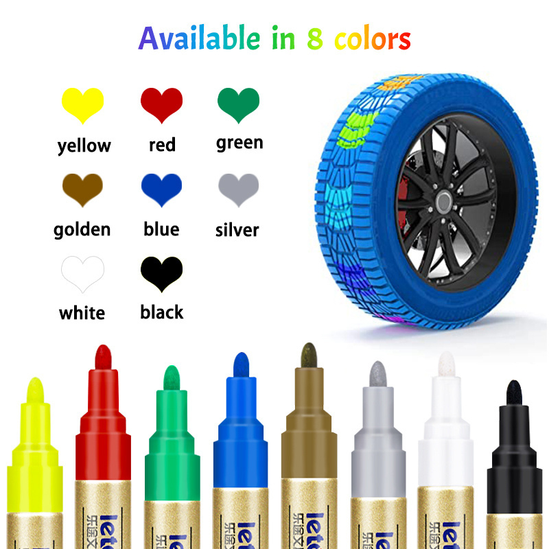 Popular 8-color optional color paint pen does not drop paint tire ...