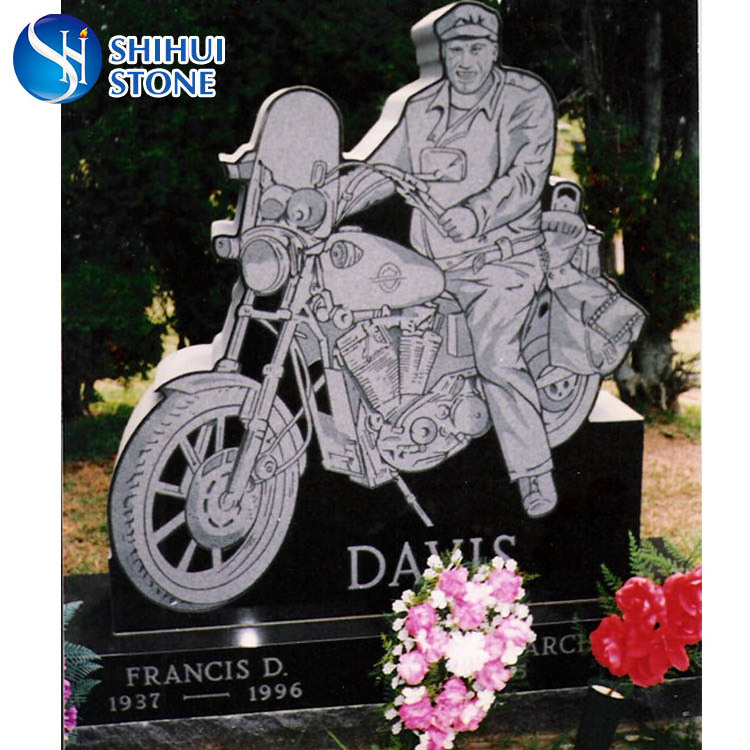 Black Granite Headstone In Motorcycle Design | Bestsuppliers.com