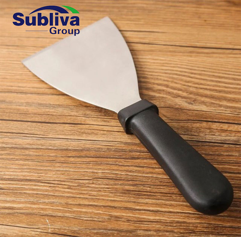 Fan Shape Stainless Steel Griddle Scraper&Turner With Plastic Handle 12 ...