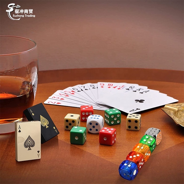 Custom Novelty Cool Butane Gas Gold Yellow Blue Red Metal Dice Torch ...