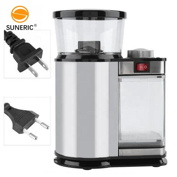 Household Electric Adjustable Espresso Coffee Mill Bean Burr Grinding ...