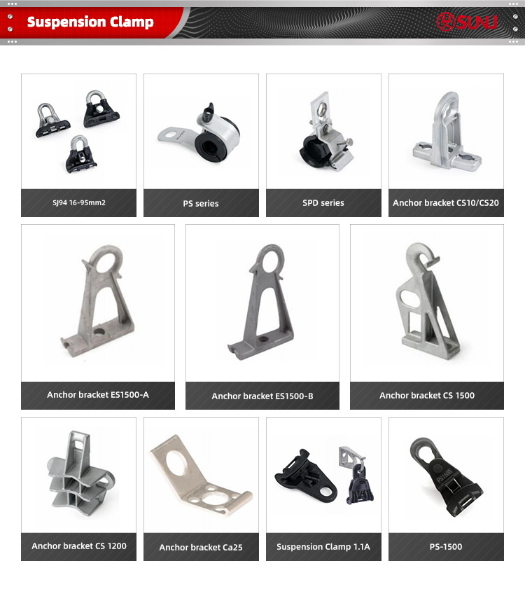 Overhead Line Electric Accessories Hanging Clamps Pole Fiber Optic abc ...